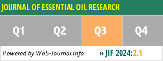JOURNAL OF ESSENTIAL OIL RESEARCH - Impact Factor, Quartile, Ranking
